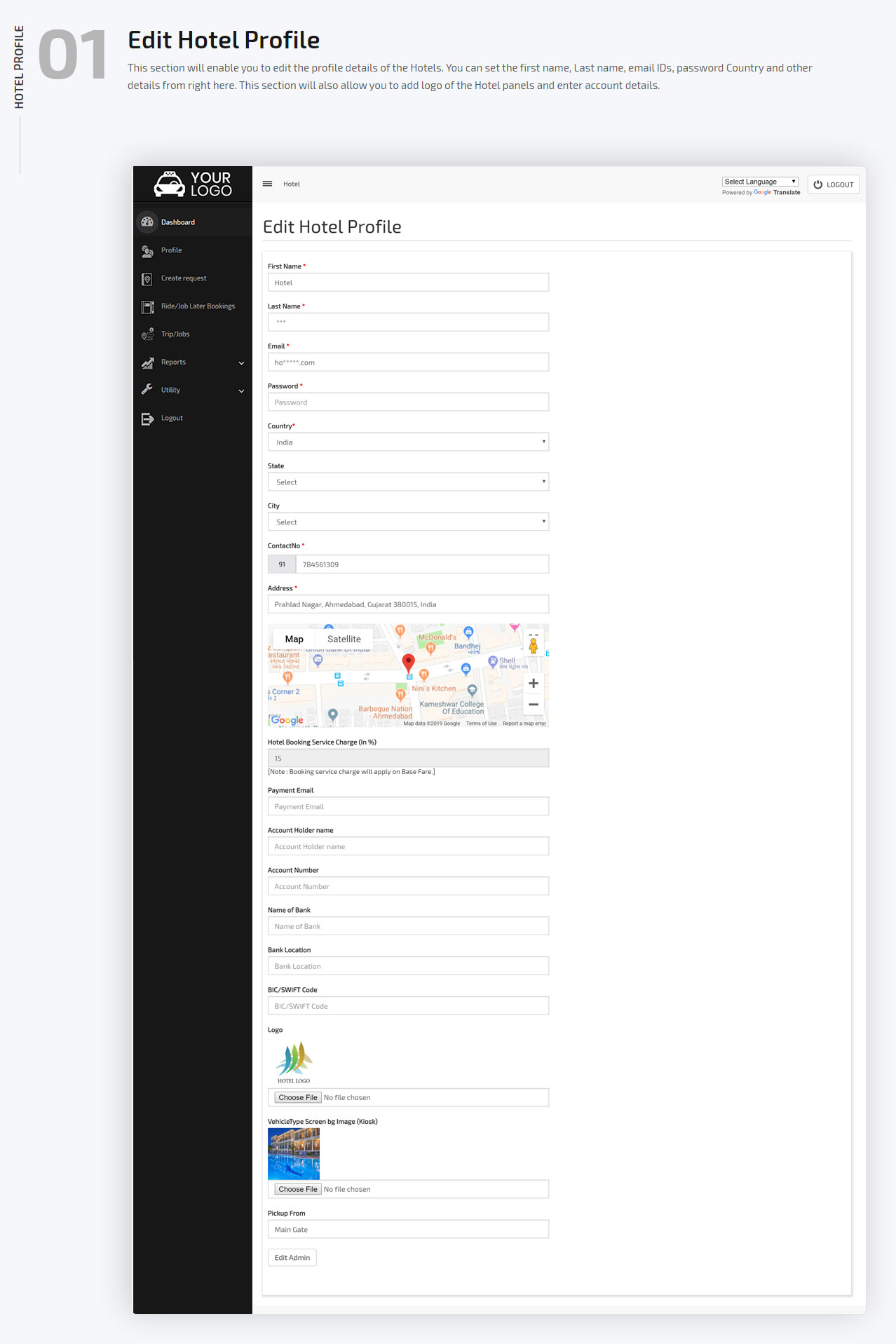 Hotel Panel for Taxi Booking App - eSiteWorld