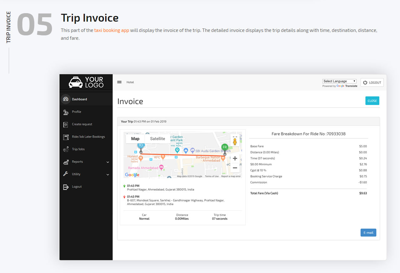 Hotel Panel for Taxi Booking App - eSiteWorld