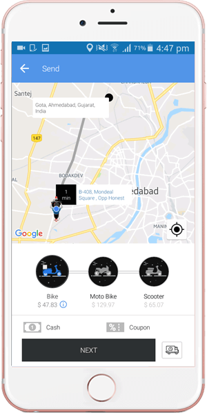Postmates clone, Parcel delivery app, Uber delivery clone