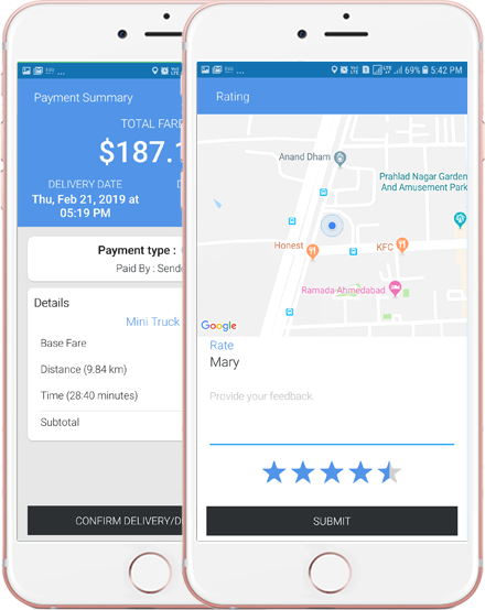 Postmates clone, Parcel delivery app, Uber delivery clone