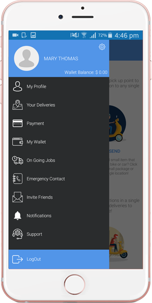 Postmates clone, on demand parcel delivery app, uber delivery clone