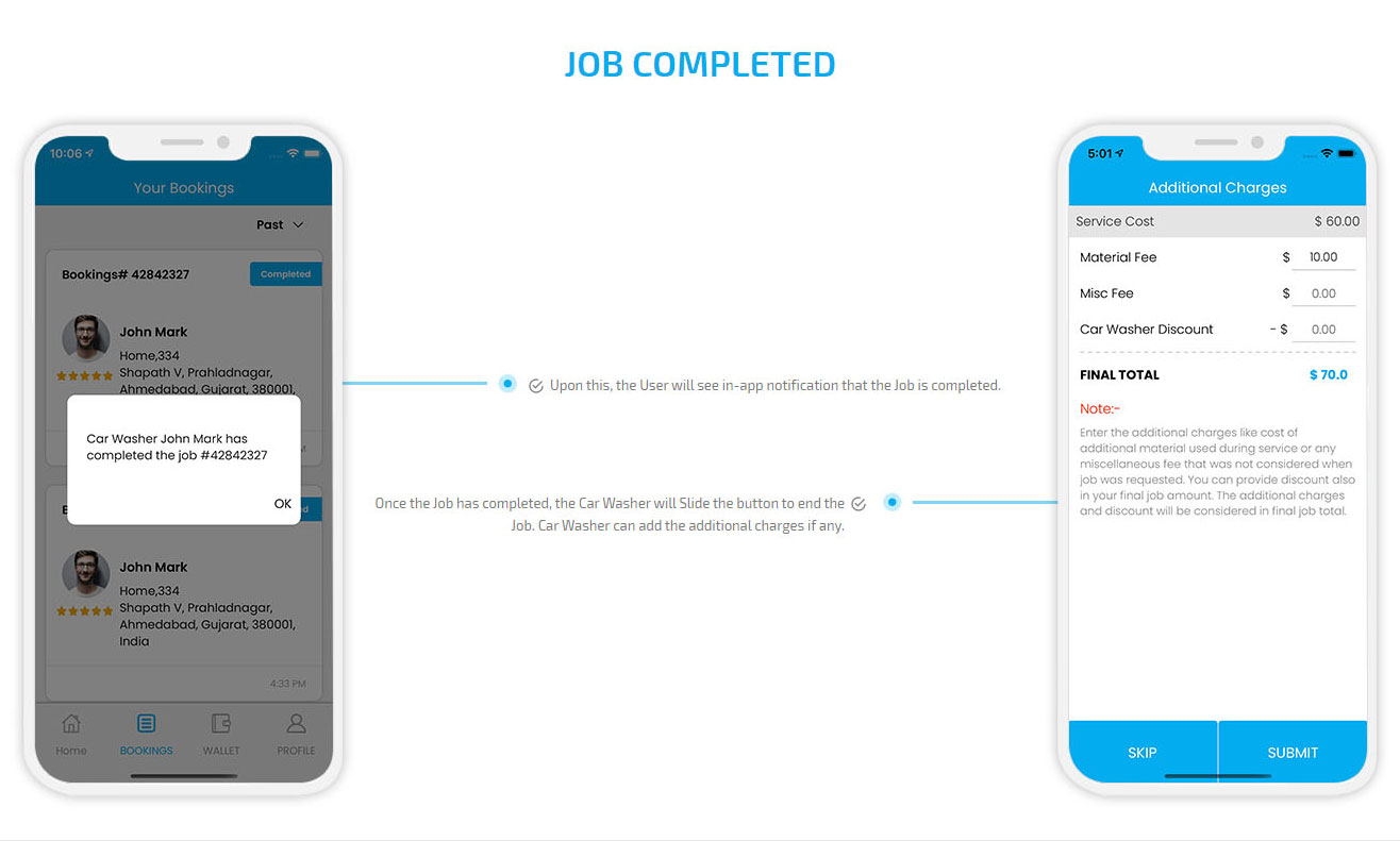 On demand car wash app, Mobile car detailing app, Washos clone