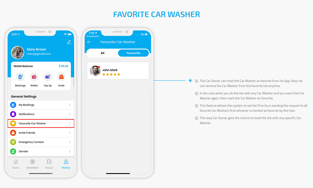 On demand car wash app, Mobile car detailing app, Washos clone