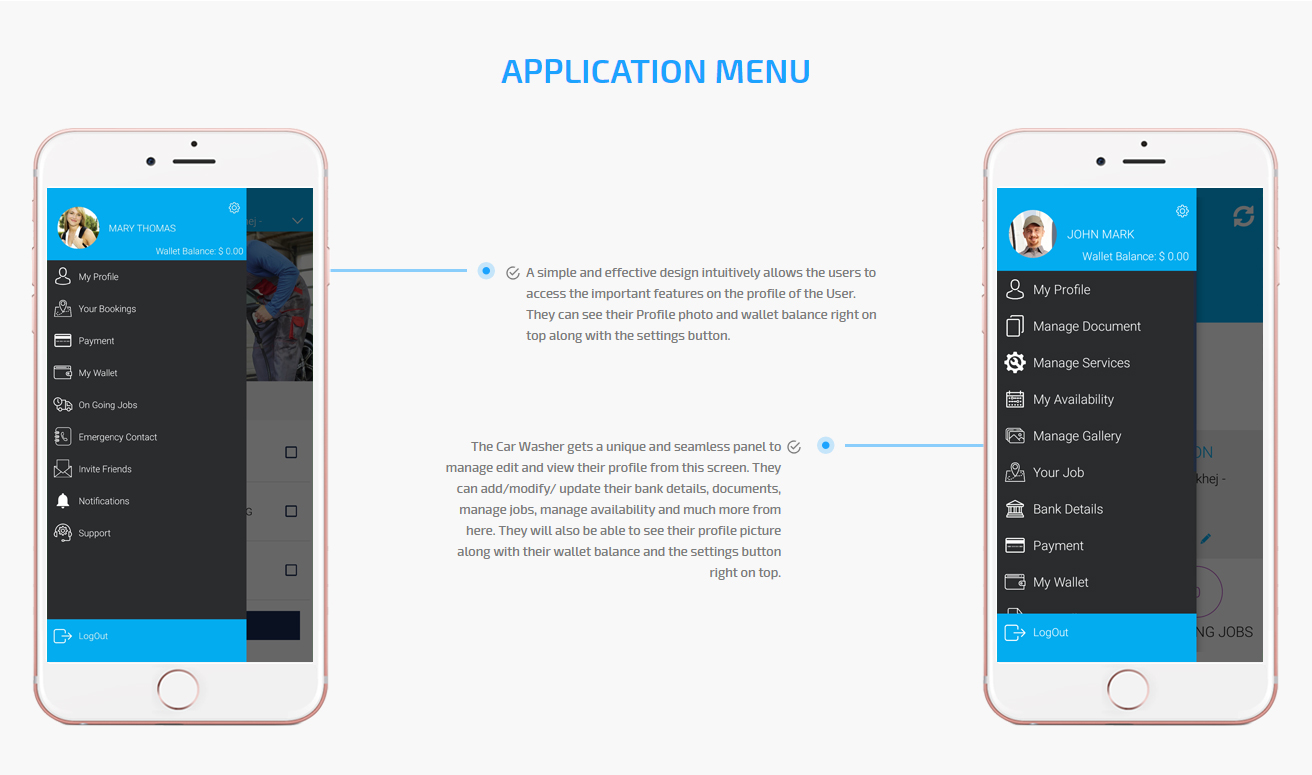 On demand car wash app, Mobile car detailing app, Washos clone