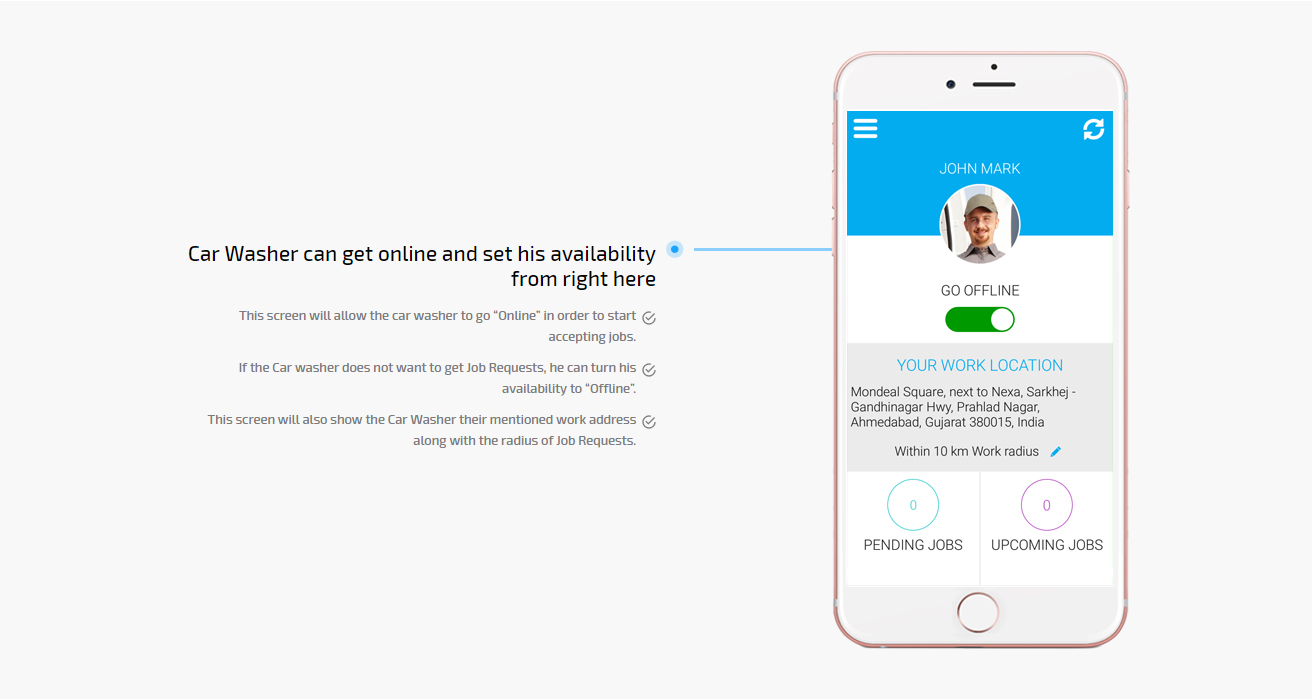 On demand car wash app, Mobile car detailing app, Washos clone