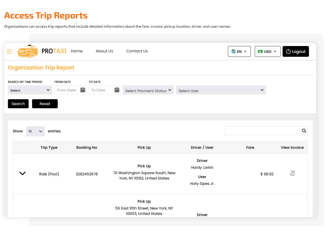 Uber Taxi Clone Front Web Panel Visuals
